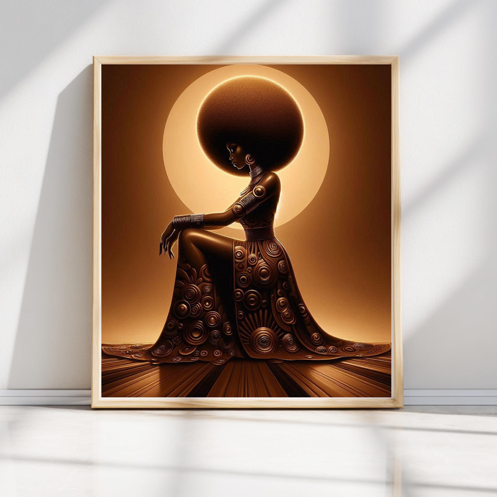 Bronze Moon Goddess Art | Afroglam PNG | 4000x4000 | 300dpi - Etsy