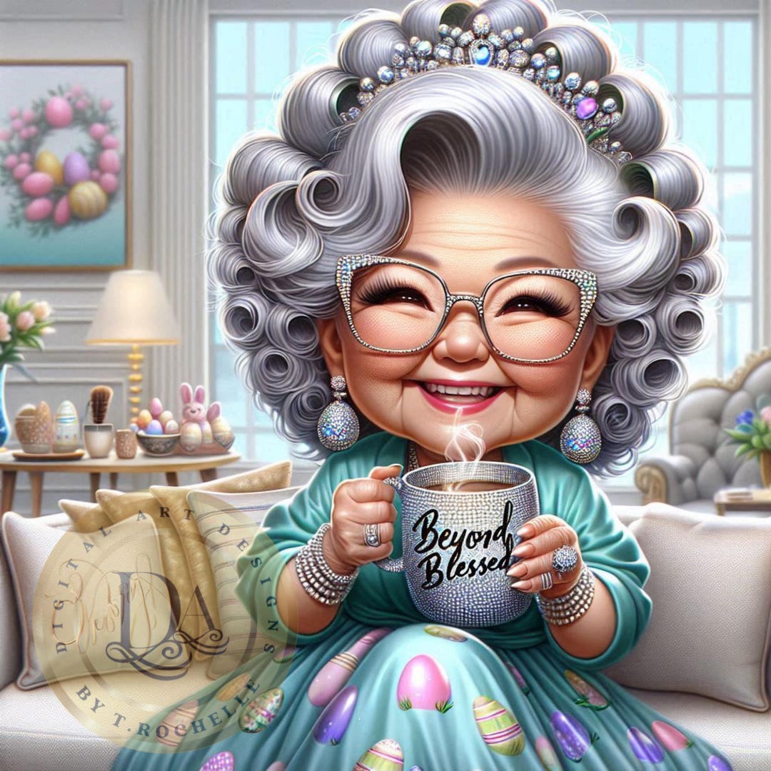 Easter Grandma Digital Art PNG || Elderly Woman || Digital Download ...