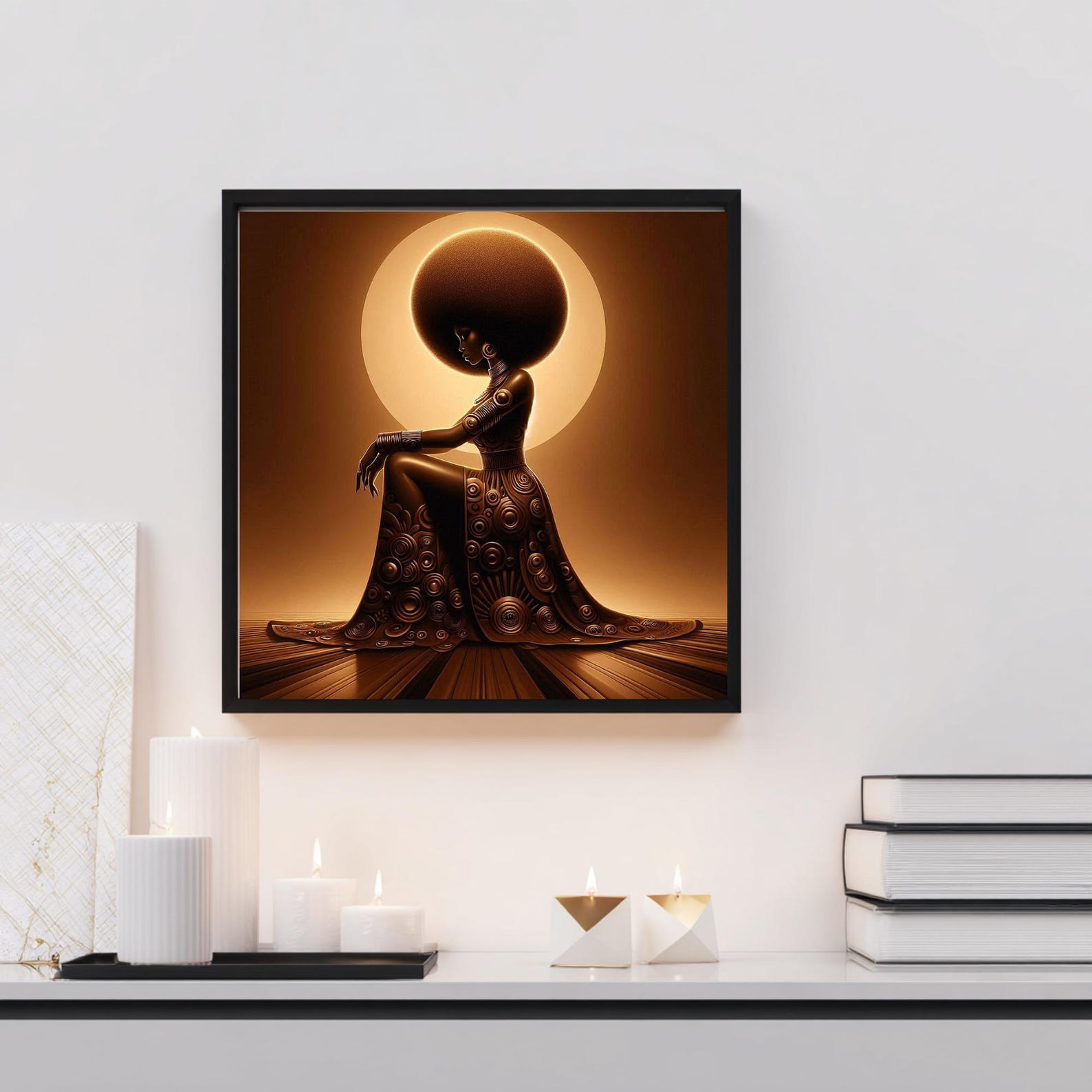 Bronze Moon Goddess Art | Afroglam PNG | 4000x4000 | 300dpi - Etsy