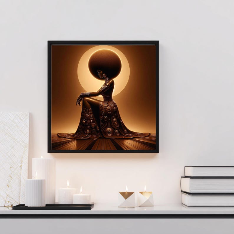 Bronze Moon Goddess Art | Afroglam PNG | 4000x4000 | 300dpi - Etsy