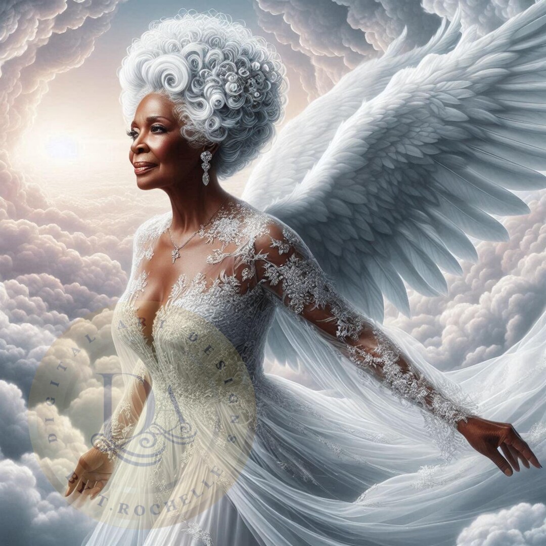 Heavenly Ebony Angel || Angelic Black Queen || African American Angel ...