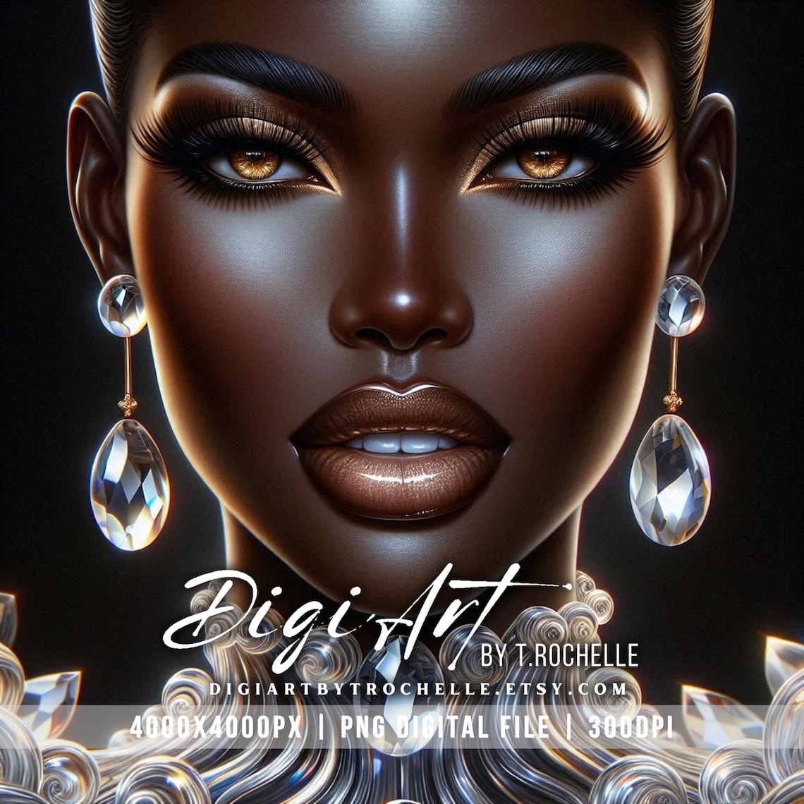 Diamond Afroglam Woman PNG | African-american Digital Art (instant ...