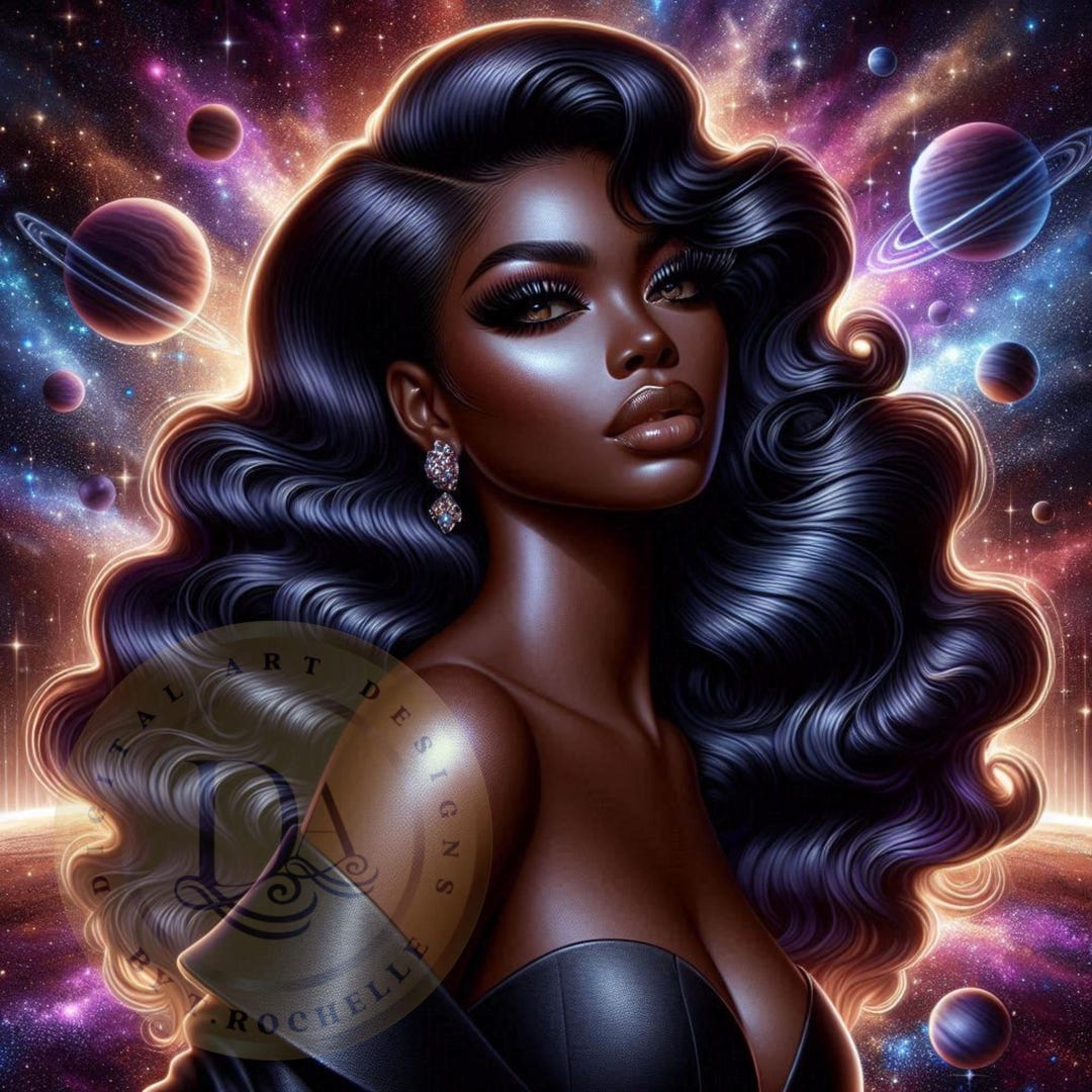 Cosmic Glamour Diva || Celestial Glamour || Space Beauty || Celestial Chic || Printable || Print ...