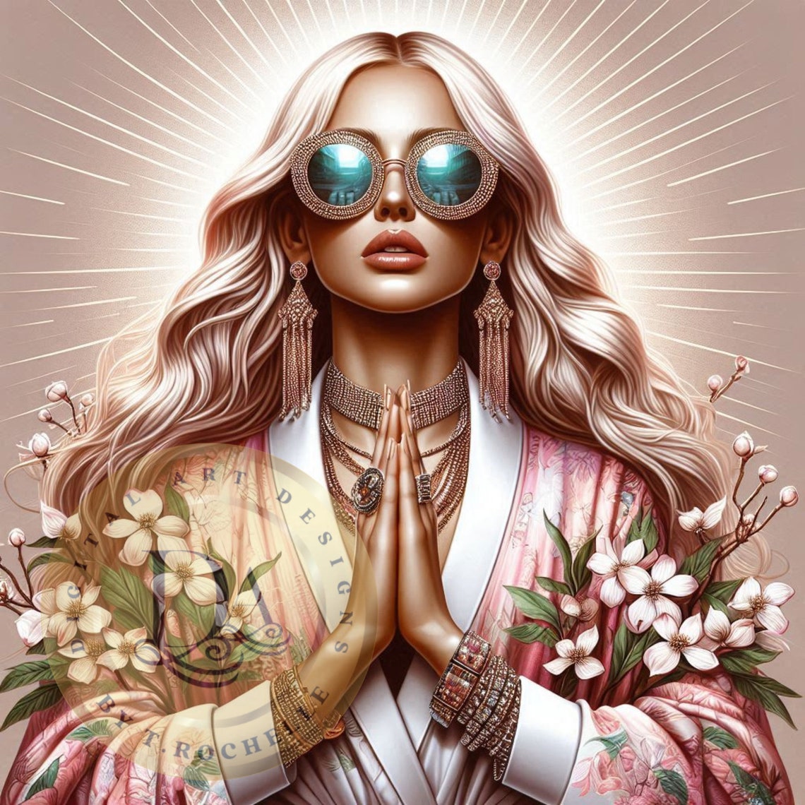 Boho Woman of Prayer PNG | Spiritual Print (digital Download) - Etsy