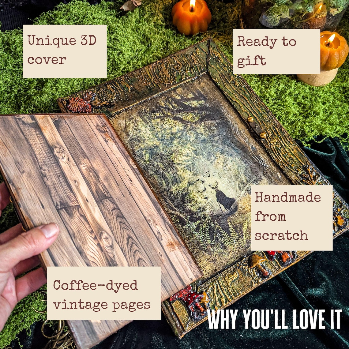 Cernunnos Grimoire: Handmade Horned Forest God Spellbook - Etsy