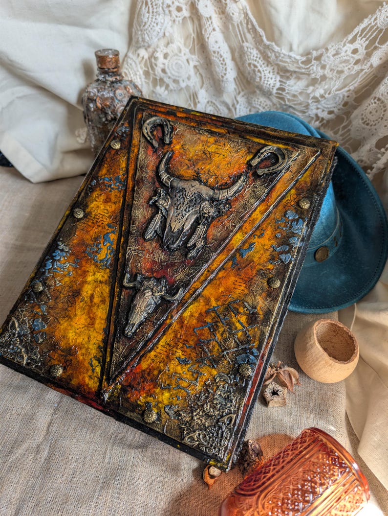 Texas Grimoire, Western Gothic Skull Journal, A4 Binder, Cowboy Gift ...