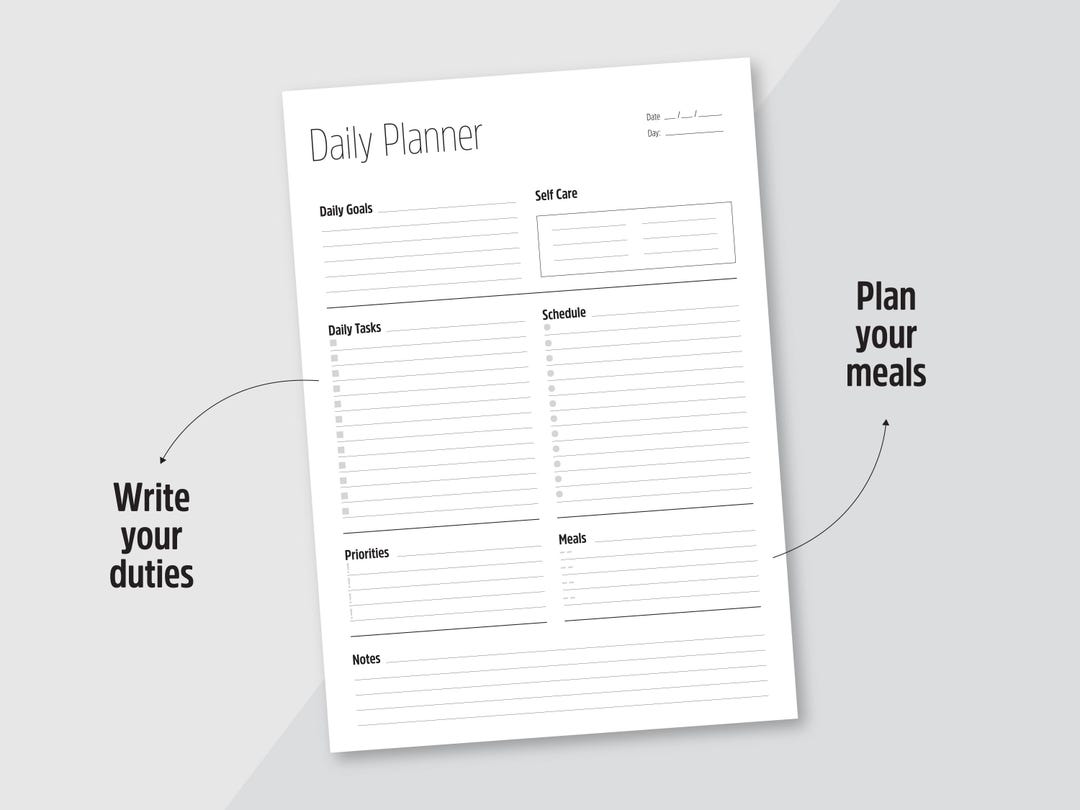Daily Planner Printable, 24 Hour Planner, Daily Goal Planner, Daily to ...