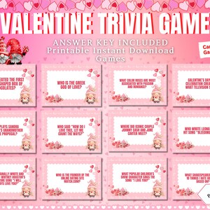 Valentines Trivia Game, Valentines Quiz for Adults, Valentines Party ...