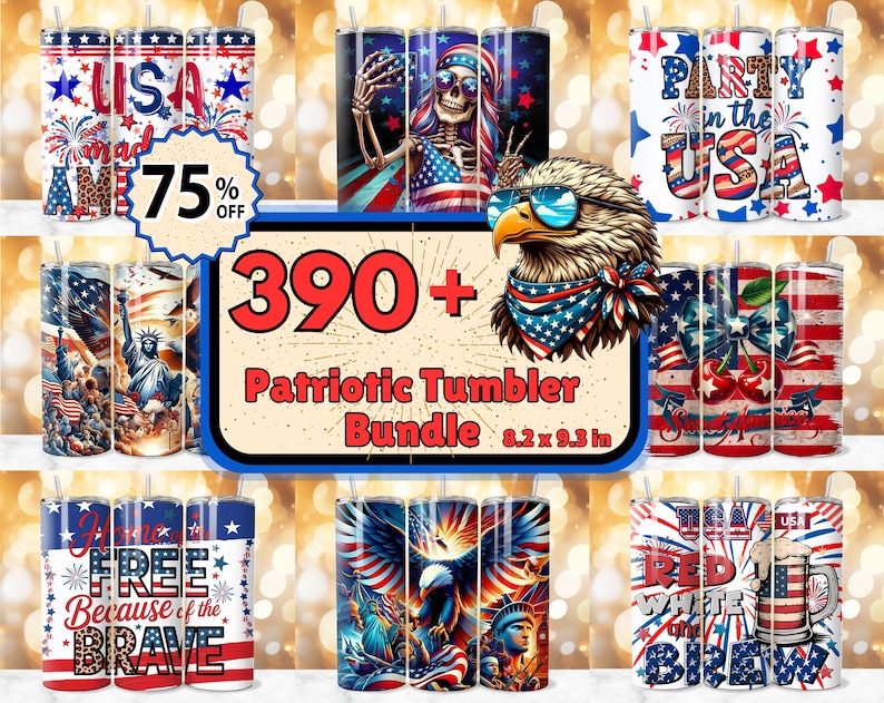 390+ Patriotic Tumbler Wrap Designs Bundle, Patriotism Tumbler ...