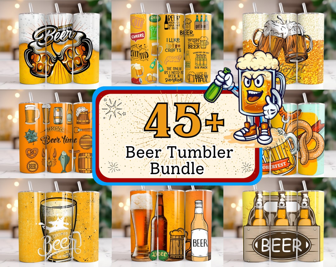 45+beer Tumbler Wraps ,beer Love Tumbler, 3D Beer Tumbler, Beer Glass ...