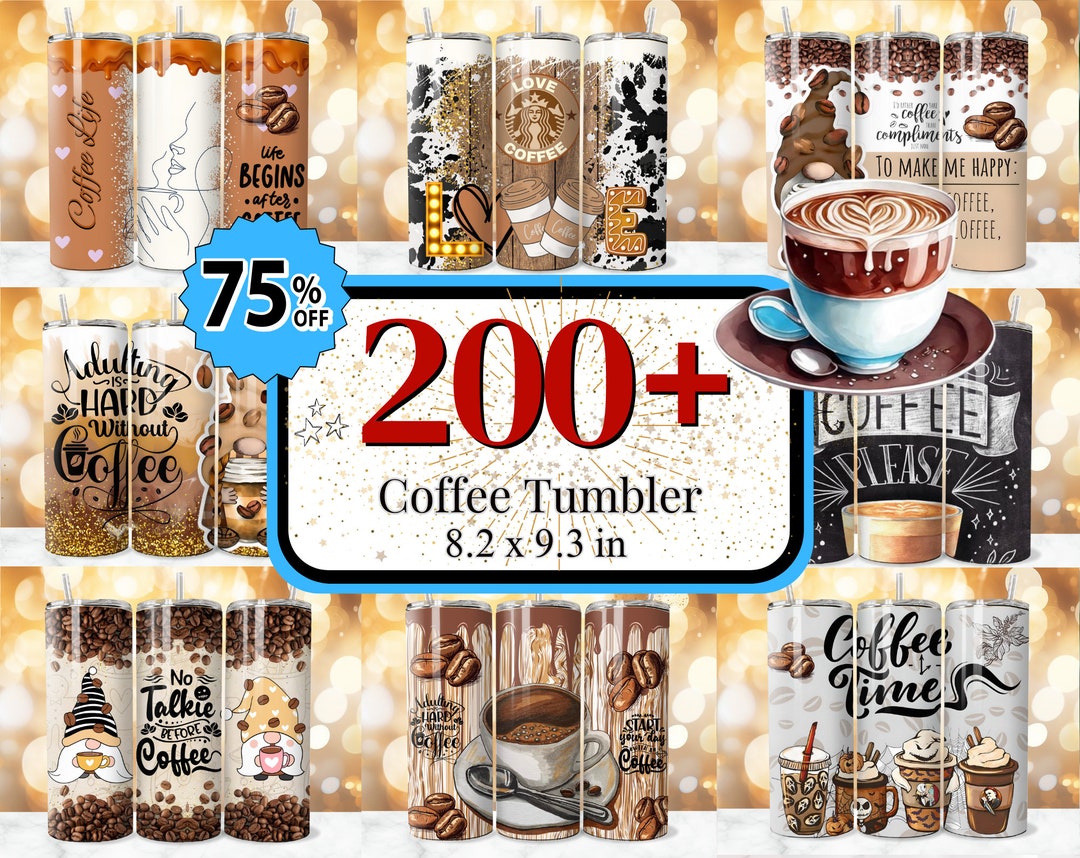 200+ Coffee Tumbler Wrap, Coffee Humor Tumble Wrap, Coffee Lover ...