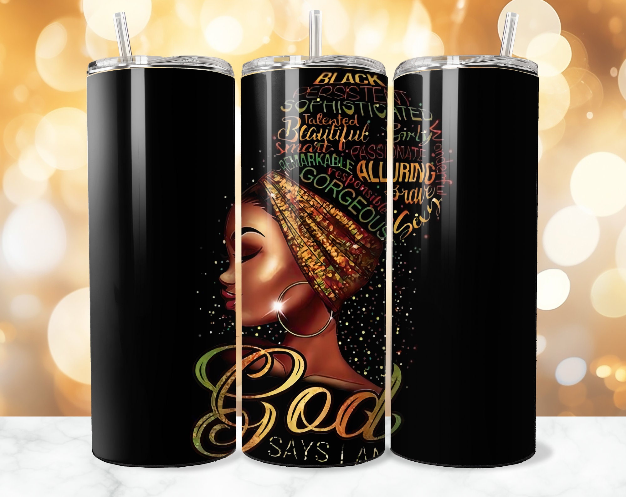 230 + Afro Tumbler Wrap, Inspirational Afro Sublimation Designs, Black ...