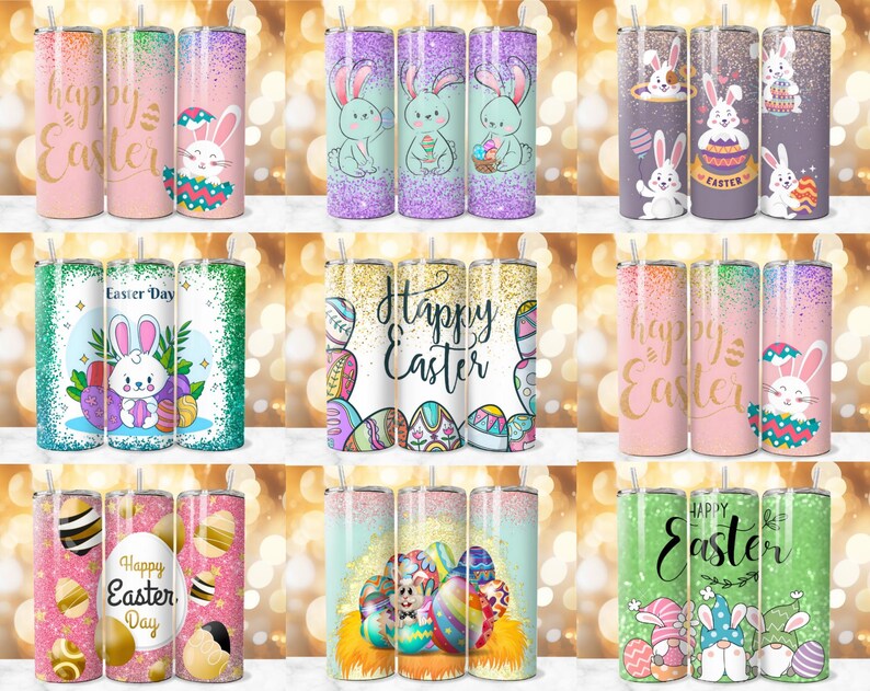 50 + Easter Glitter Tumbler, Easter Peep Tumbler Wrap, Easter Eggs ...