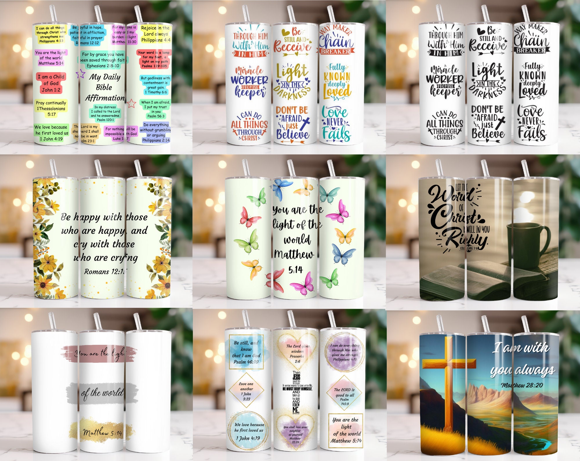 190 + Bible Verse Tumbler Wrap Designs Bundle, Christian Tumbler Wrap ...