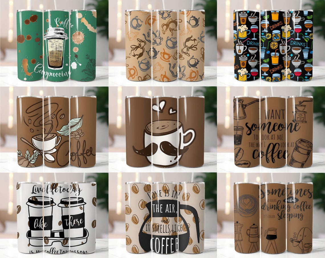 200+ Coffee Tumbler Wrap, Coffee Humor Tumble Wrap, Coffee Lover ...