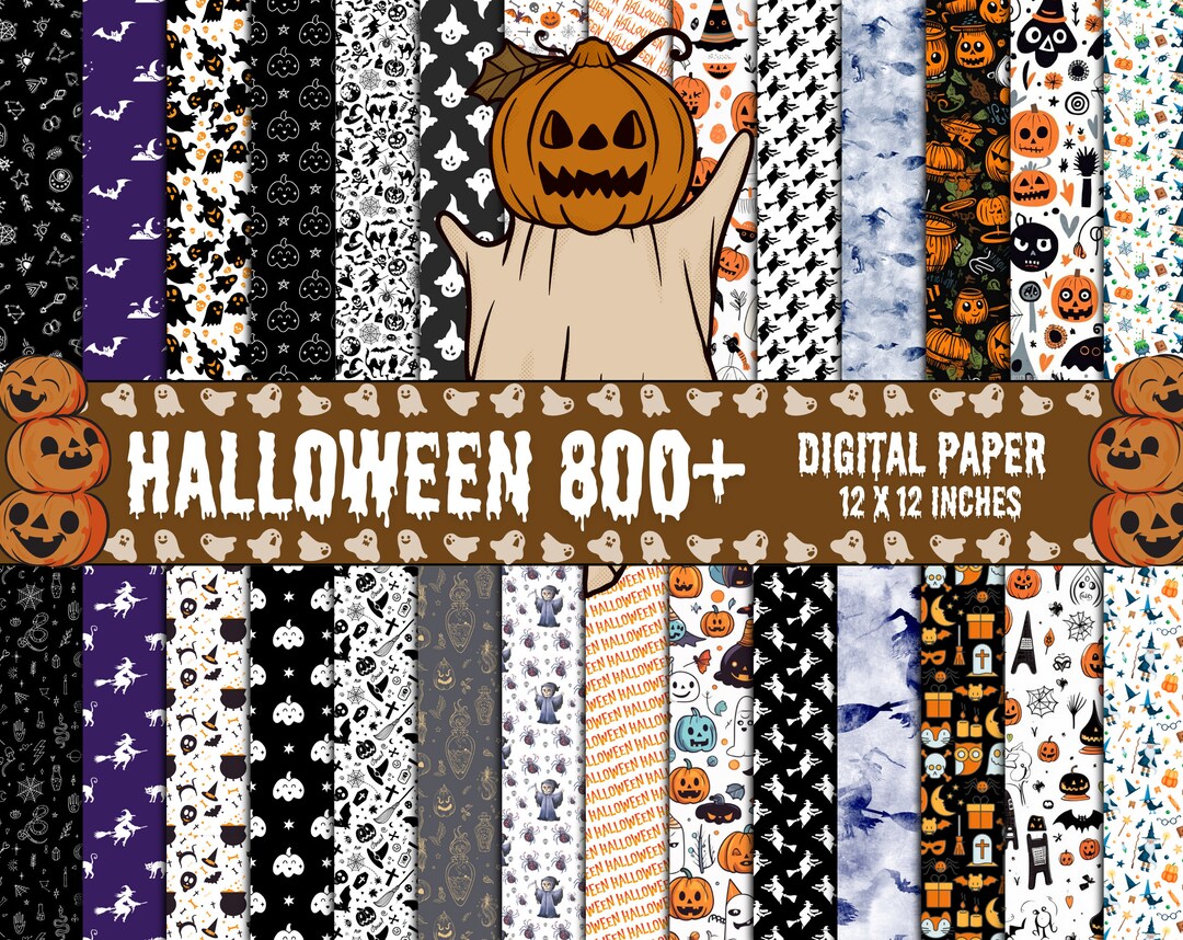 800 Halloween Digital Papers Scary Halloween PNG Boo - Etsy