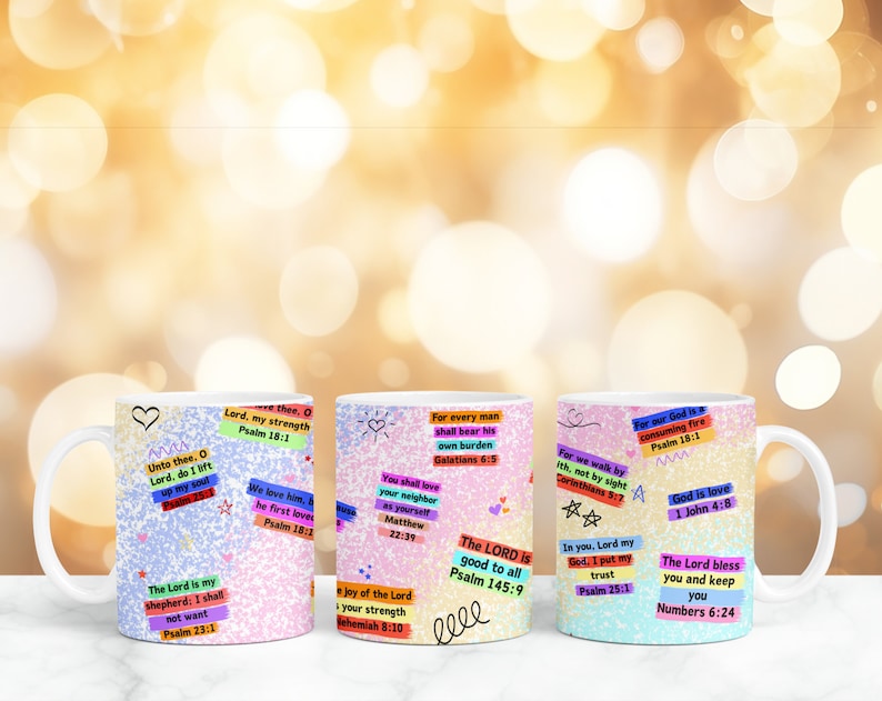 95 + Bible Verses Mug Wrap Designs Bundle, Christian Quotes Sublimation ...