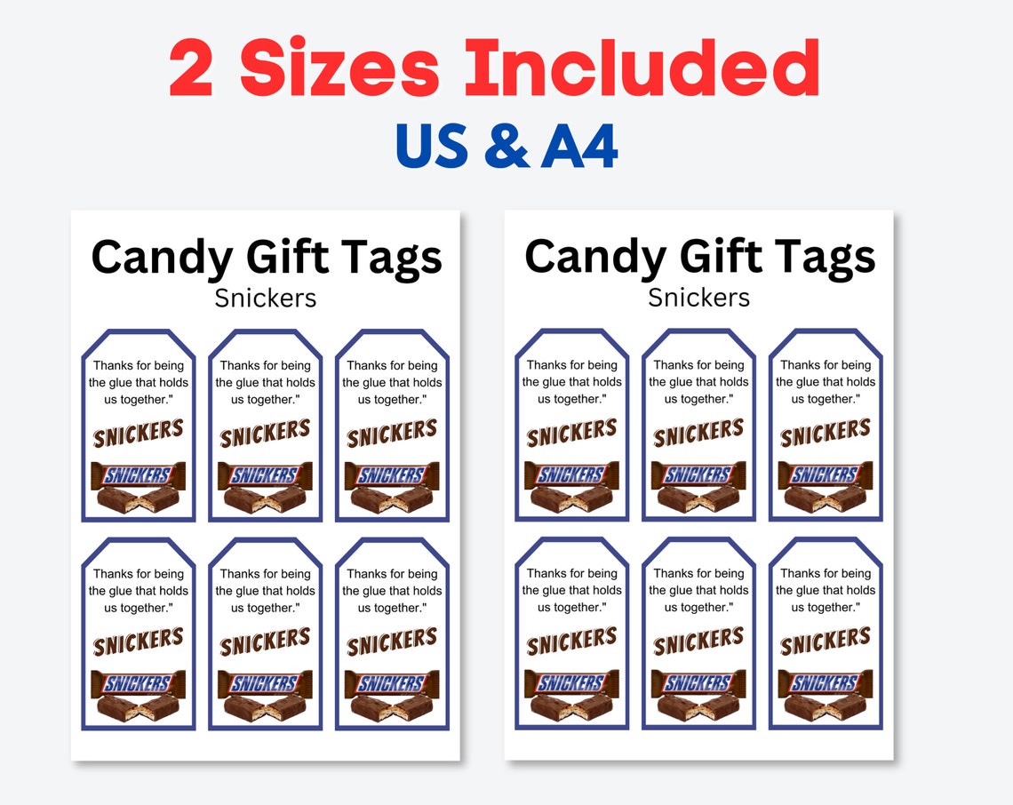 25 Employees Candy Bar Gift Tags Staff Appreciation Treat - Etsy Canada