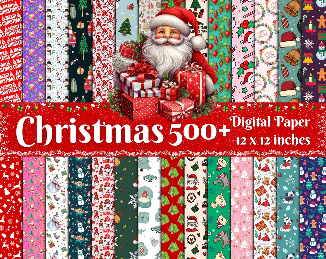 Más de 500 paquetes de papel digital navideño, papel de temporada ...