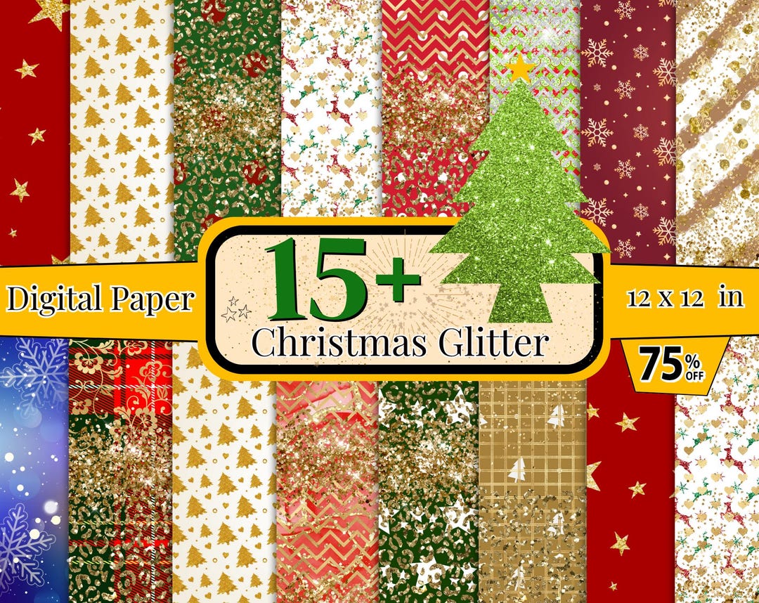 15+ Christmas Glitter Digital Paper, Glitter Texture Wallpaper, Xmas ...