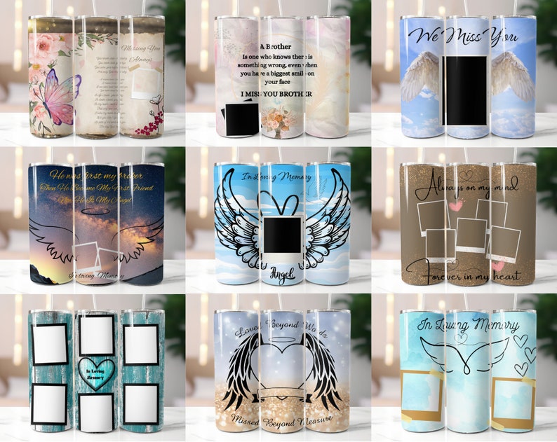 80 + Memorial Photo Tumbler Wrap, Add Your Own Photo Wrap, 20 Oz ...