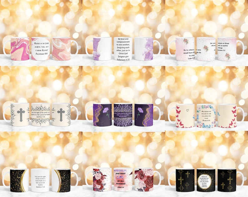 95 + Bible Verses Mug Wrap Designs Bundle, Christian Quotes Sublimation ...