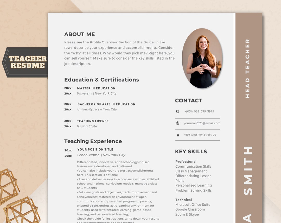2023 Modern Teacher Resume Template Teacher CV Template Elementary ...