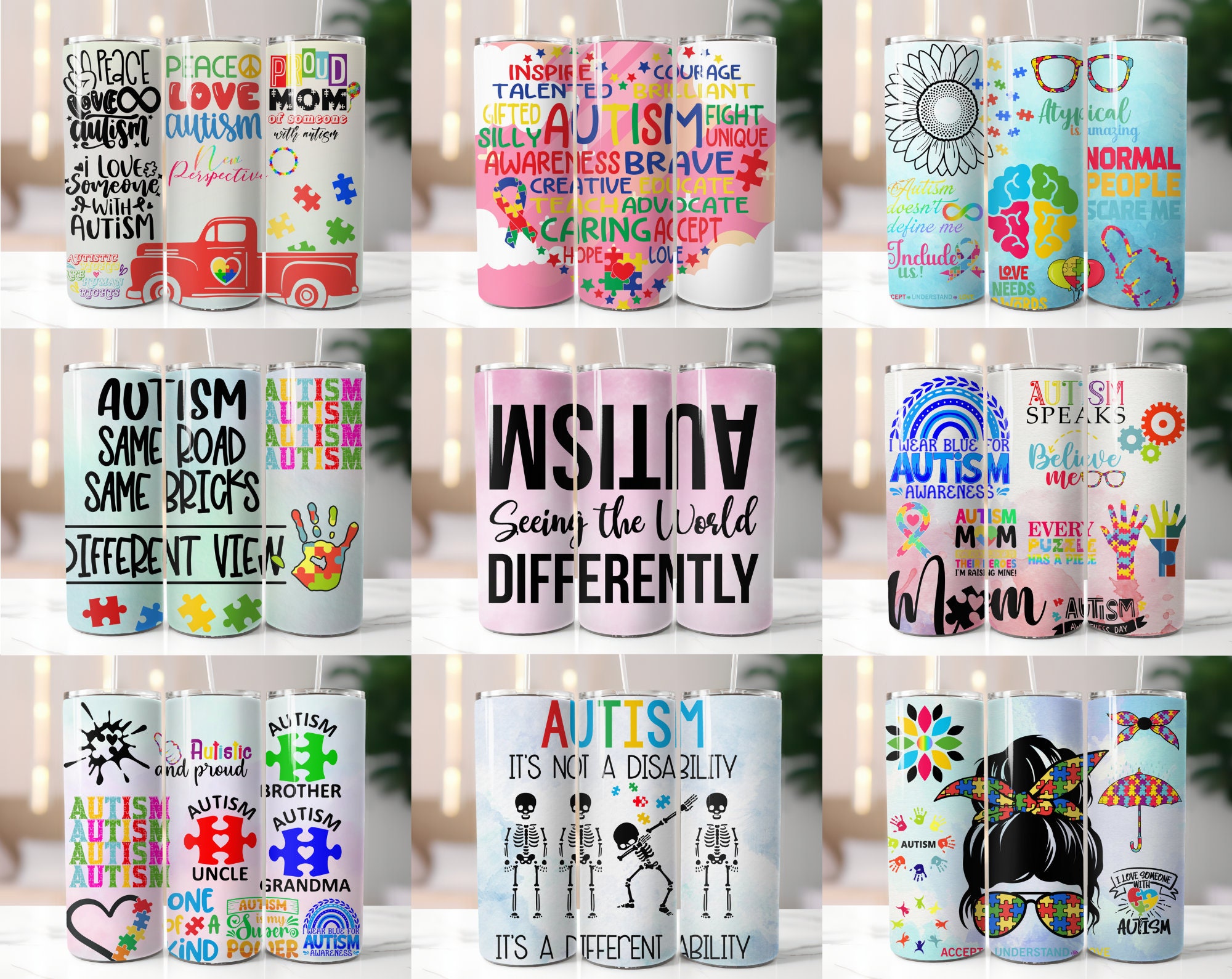 140+ Autism Tumbler Bundle, Autism Awareness Tumbler, Autism Accept ...