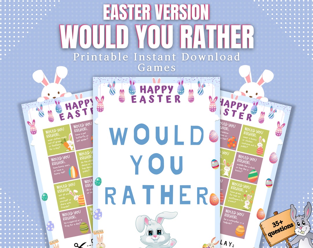 Easter Would You Rather Game, Printable Easter Party Games, Easter ...