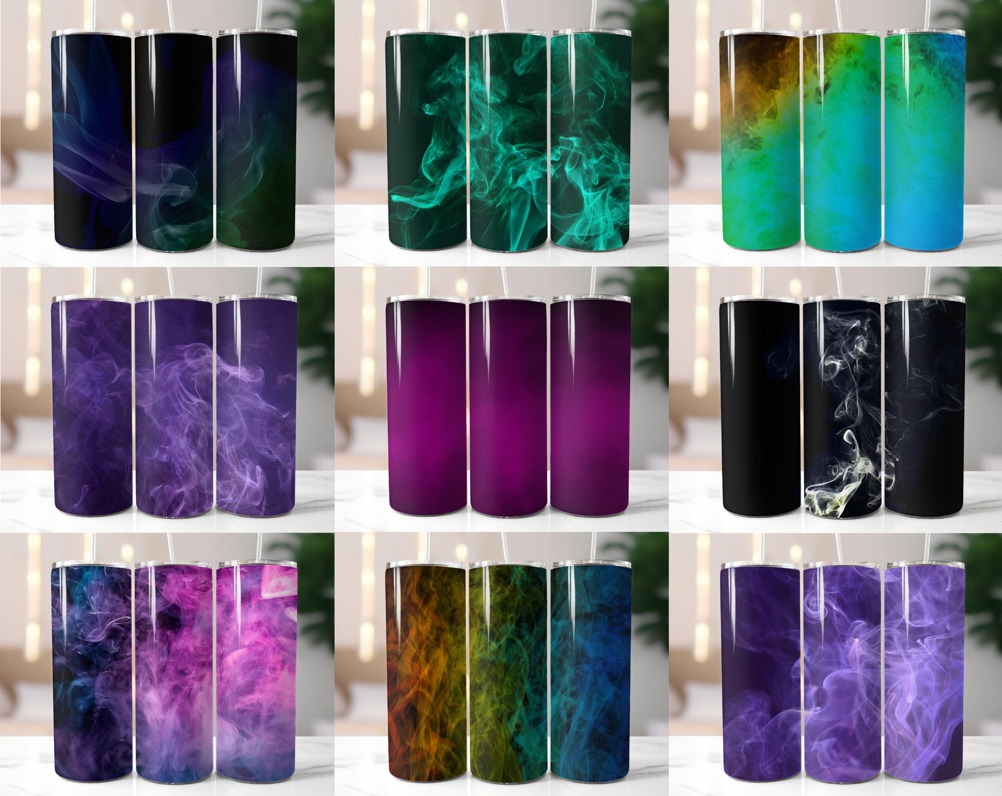 30 Smoke Tumbler Wrap Designs Bundle, Black Smoke Tumbler Wrap, Smoke ...