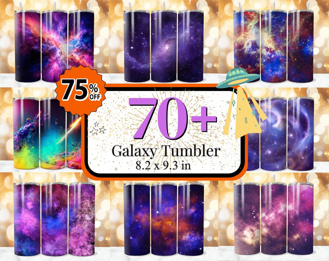 70 + Galaxy Tumbler Wrap Designs Bundle, 20 Oz Galaxy Sublimation ...