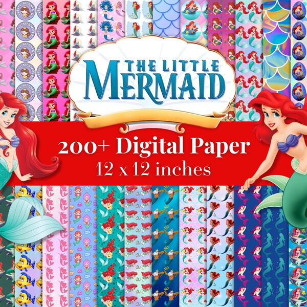 Little Mermaid Seamless Digital Paper - Etsy