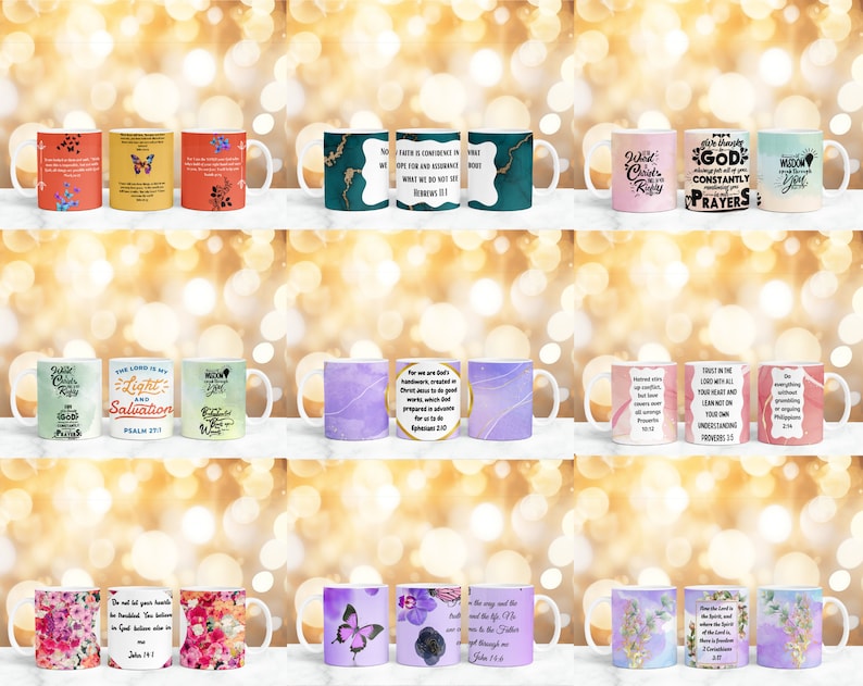 95 + Bible Verses Mug Wrap Designs Bundle, Christian Quotes Sublimation ...