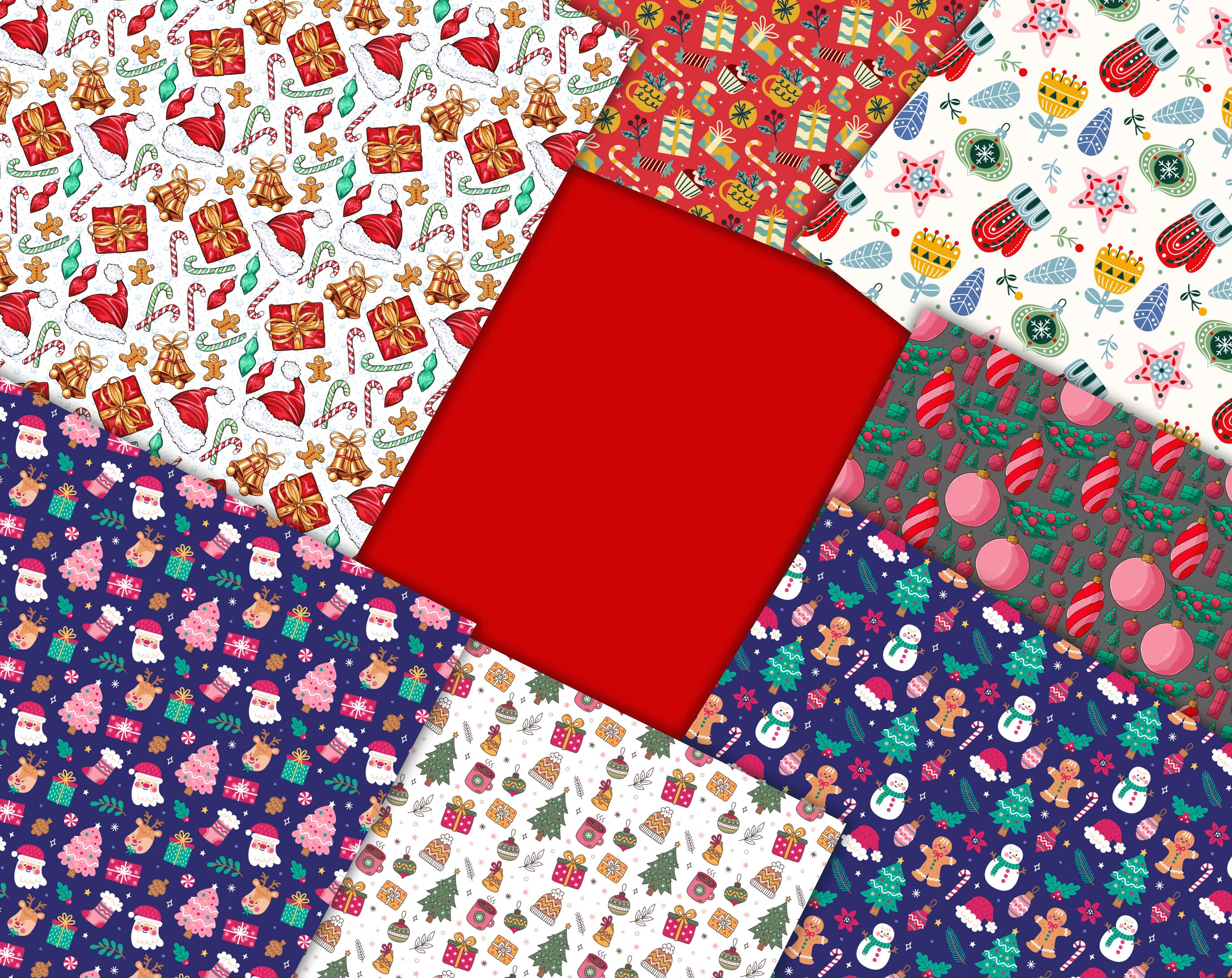 Más de 500 paquetes de papel digital navideño, papel de temporada ...