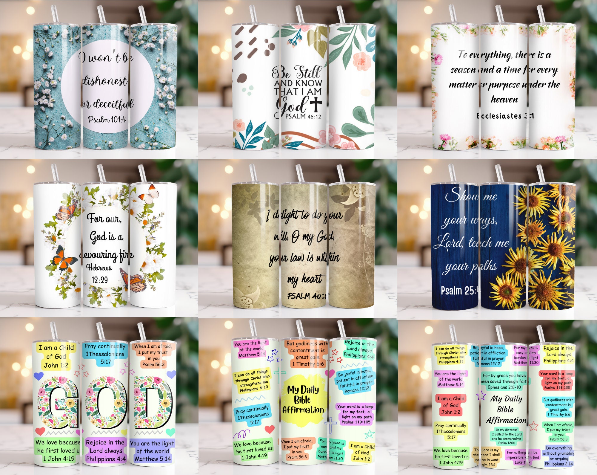 190 + Bible Verse Tumbler Wrap Designs Bundle, Christian Tumbler Wrap ...