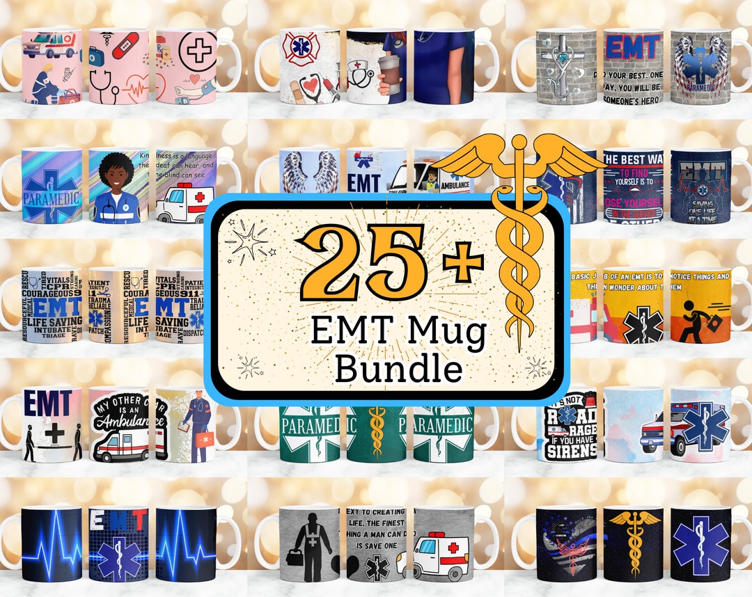 25 + EMT Mug Wrap Bundle, Emergency Medical Technician Mug Wrap ...