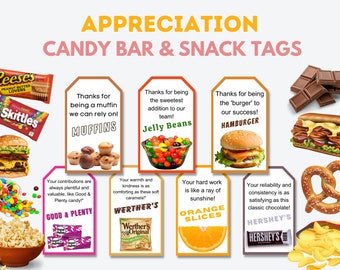 Snack & Candy Tags for Staff Appreciation Employee - Etsy