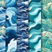 25 + Ocean Waves Digital Paper, Ocean Seamless Pattern, Blue Sea ...