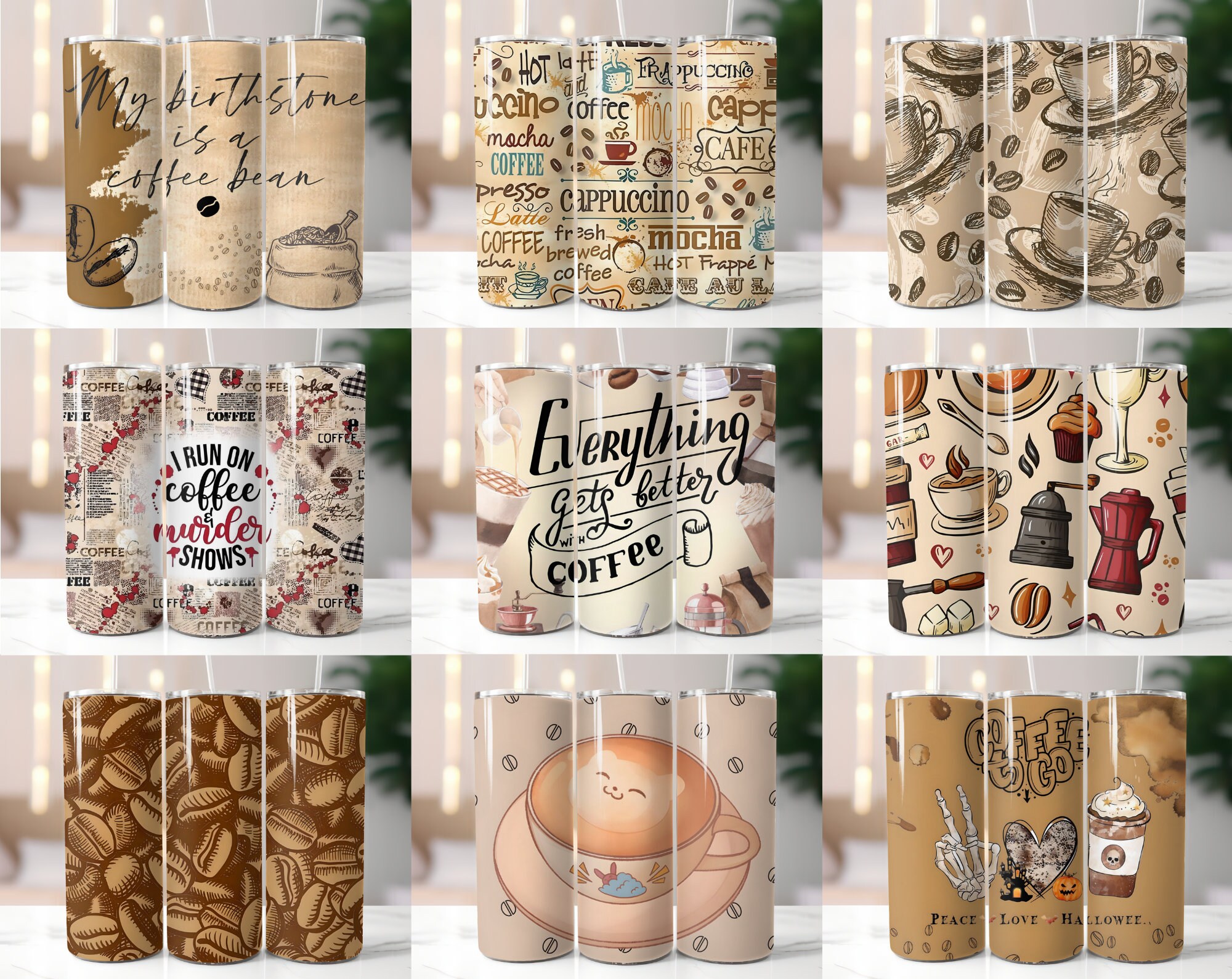 200+ Coffee Tumbler Wrap, Coffee Humor Tumble Wrap, Coffee Lover ...