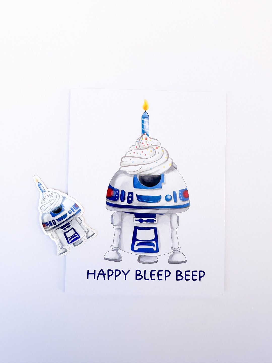 R2D2 Birthday Card & Sticker, Birthday Greeting Card, Star Wars ...