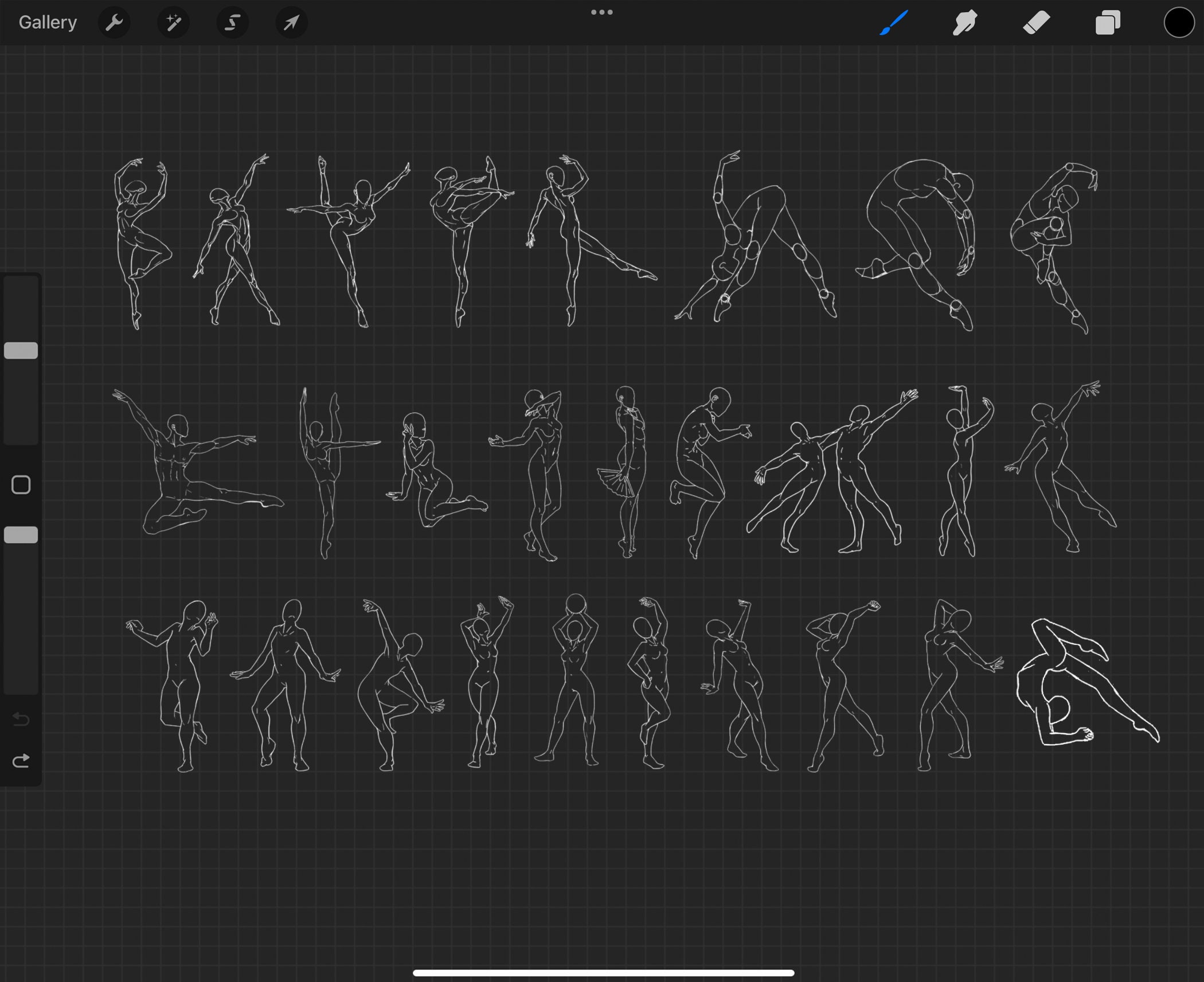 Dance Poses for Procreate, Photoshop Brush and Clip Studio Paint Brush ...