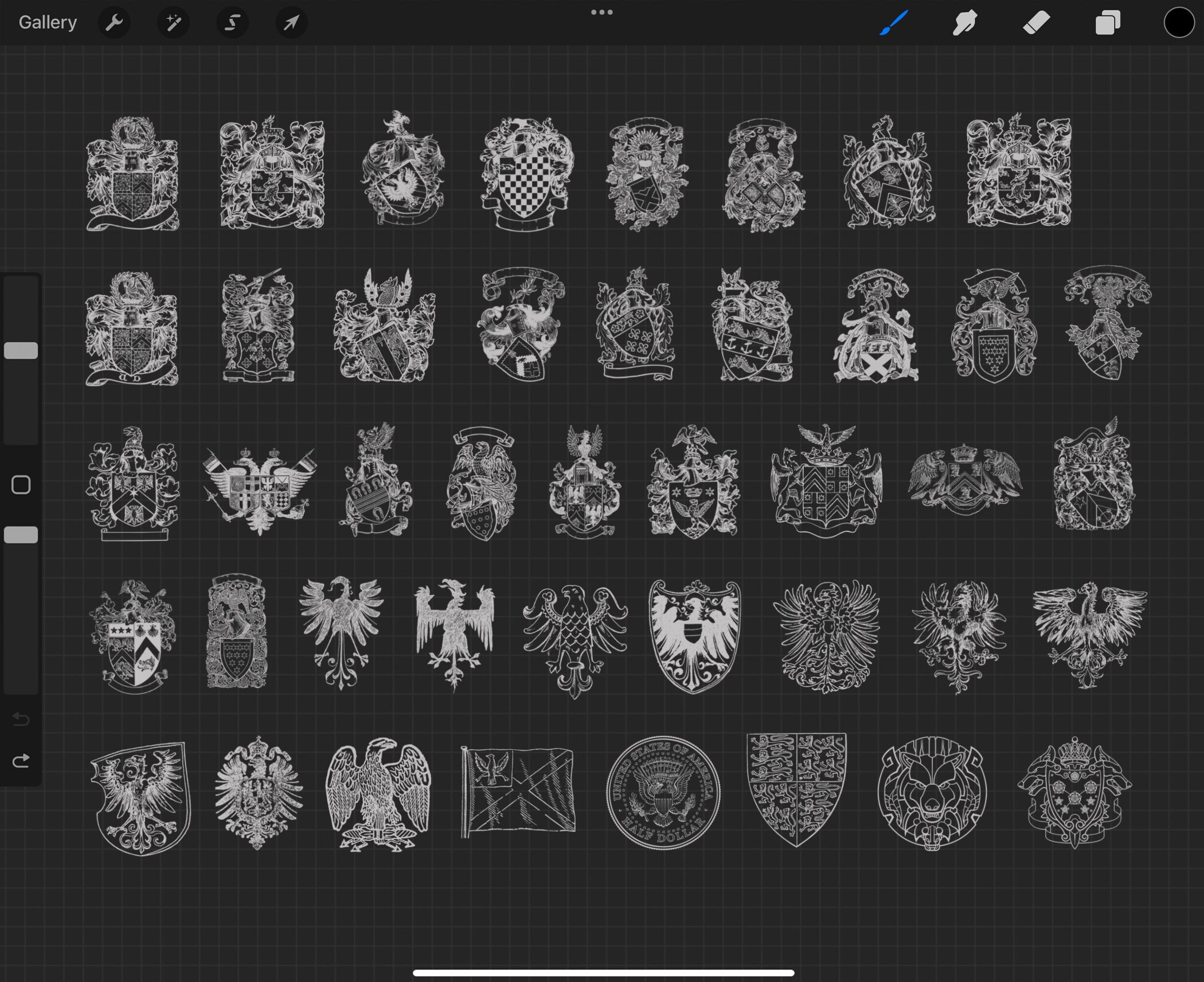 Heraldic Emblems for Procreate, Photoshop Brush and Clip Studio Paint ...