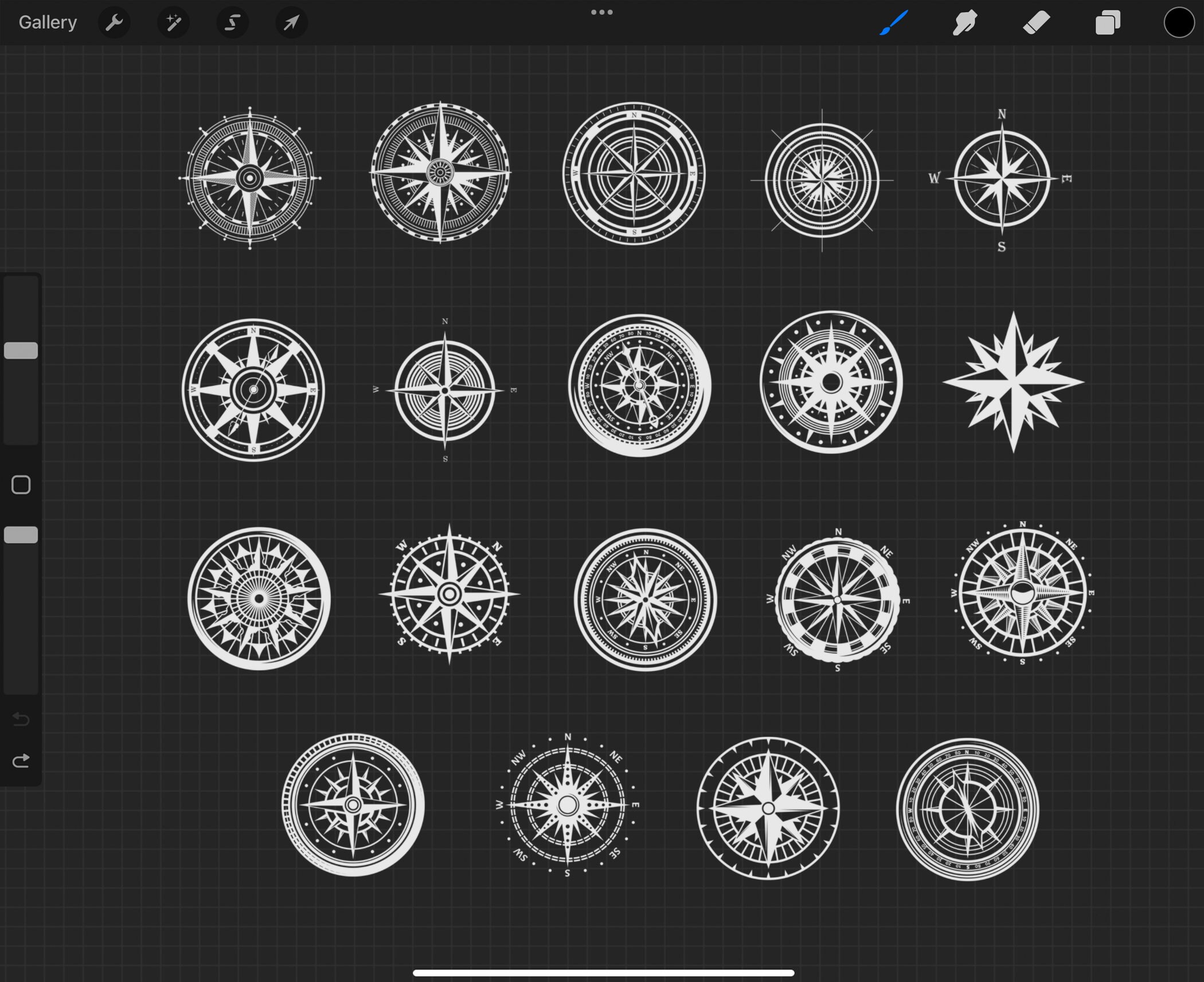 Compass for Procreate, Photoshop and Clip Studio Paint - Etsy
