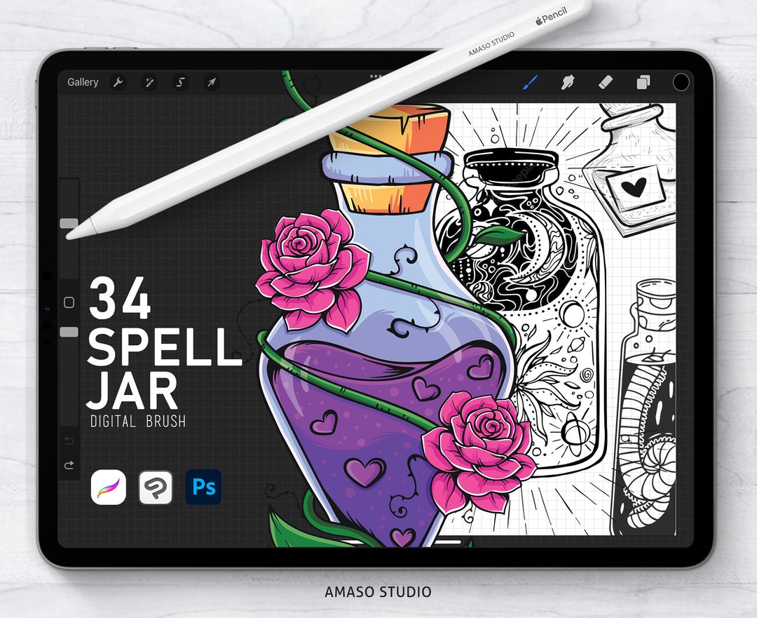 Spell Jar for Procreate, Photoshop and Clip Studio Paint - Etsy