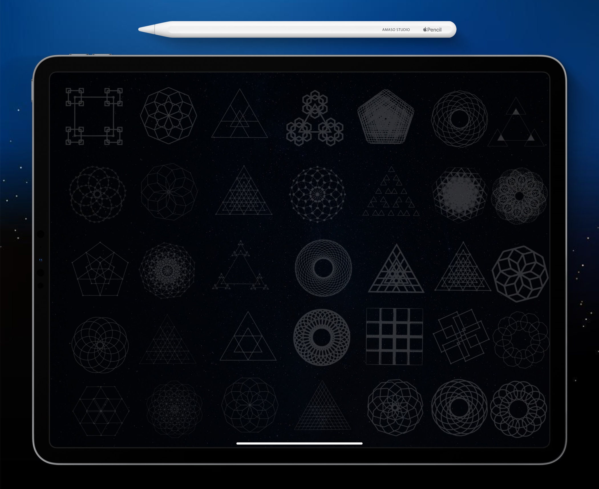 Geometric Shape Procreate Stamp, Sacred Geometry Illustration for ...