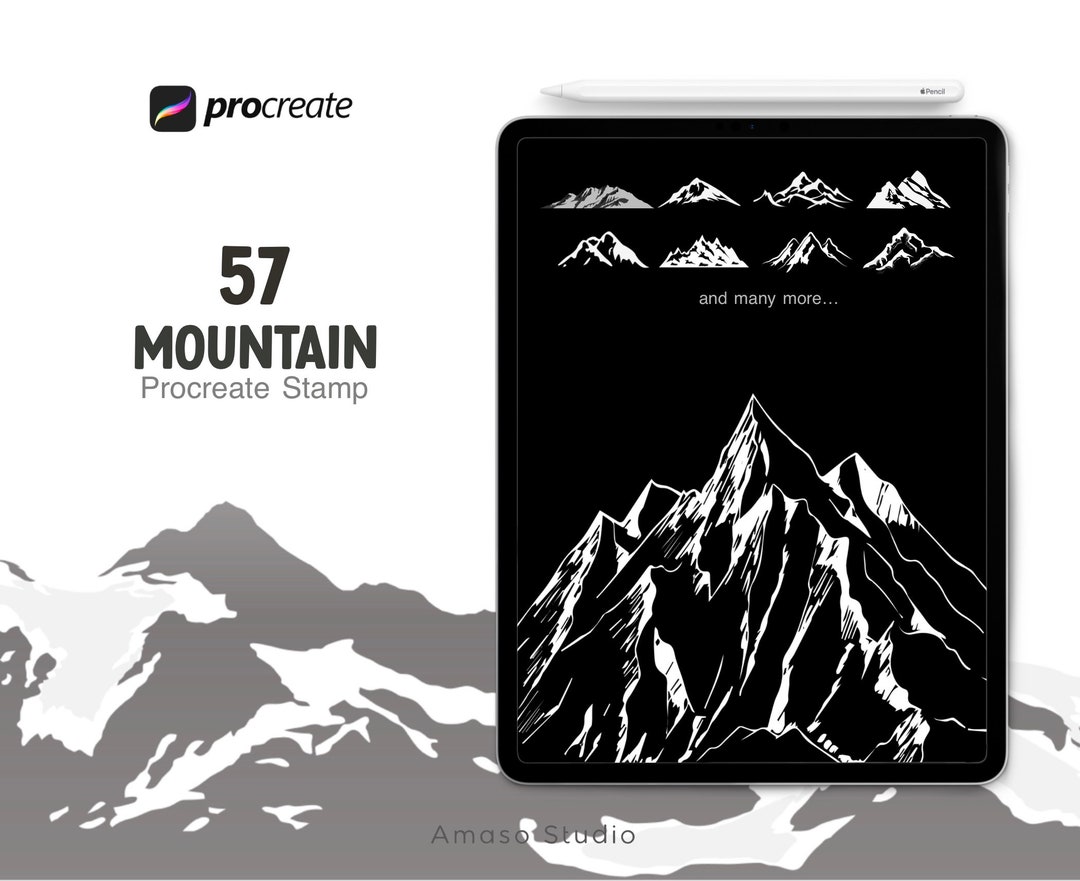 Mountain Procreate Stamp Procreate Landscape Nature Brush - Etsy