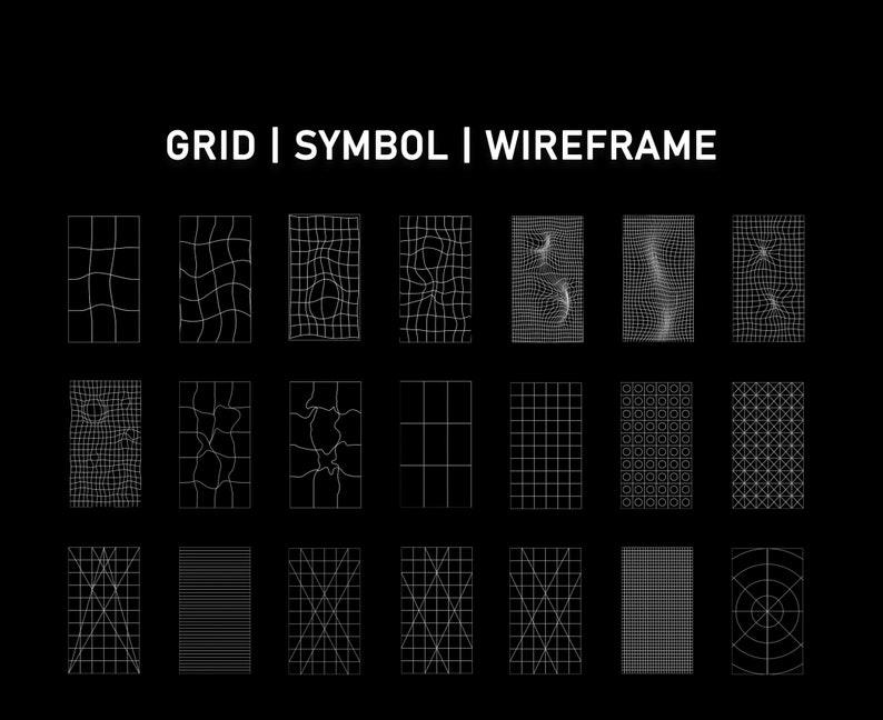 Grid & Wireframe Procreate Stamp, Grid Illustration for Procreate - Etsy