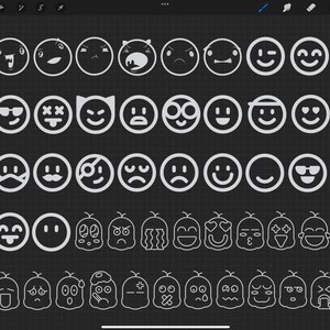 Emoji Emoticon Icon Stamp for Procreate, Photoshop Brush and Clip ...