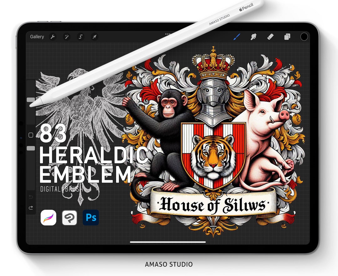 Heraldic Emblems for Procreate, Photoshop Brush and Clip Studio Paint ...