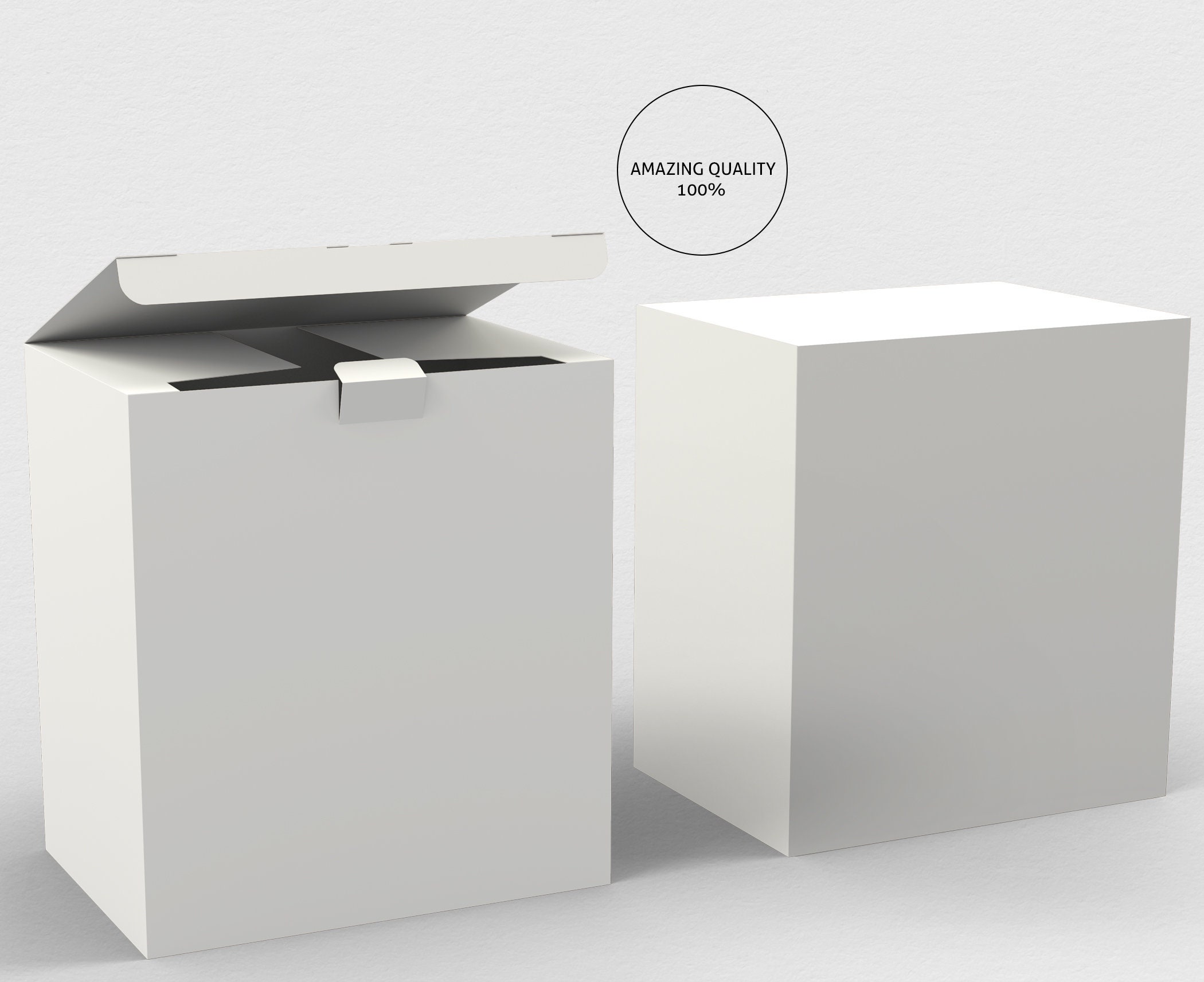 Paper Packaging Tuck and Tongue Lock Box Mockup, Photoshop Mockup Super ...